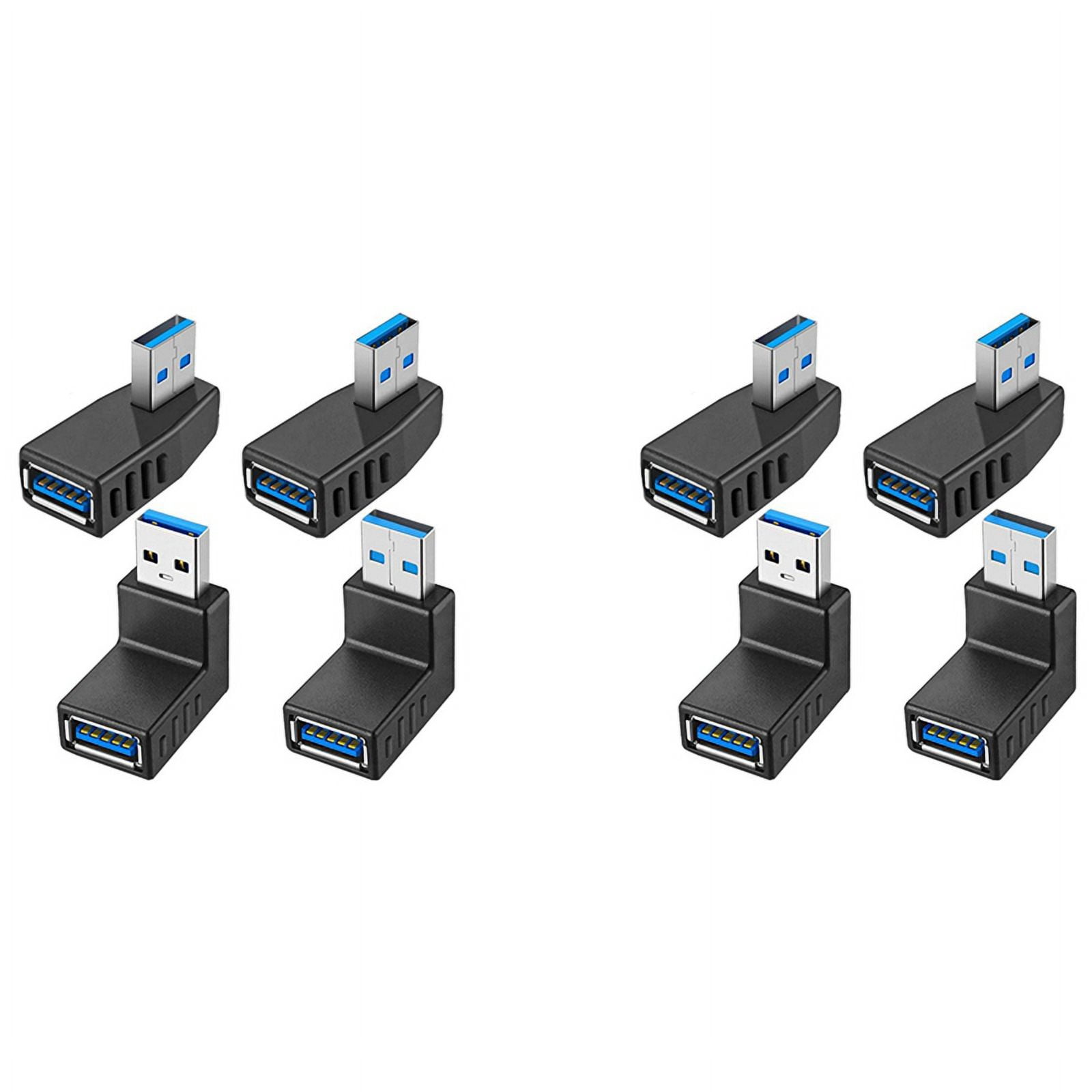 8PCS USB 3.0 Adapter Couplers 90 Degree Male to Female USB Connector ...