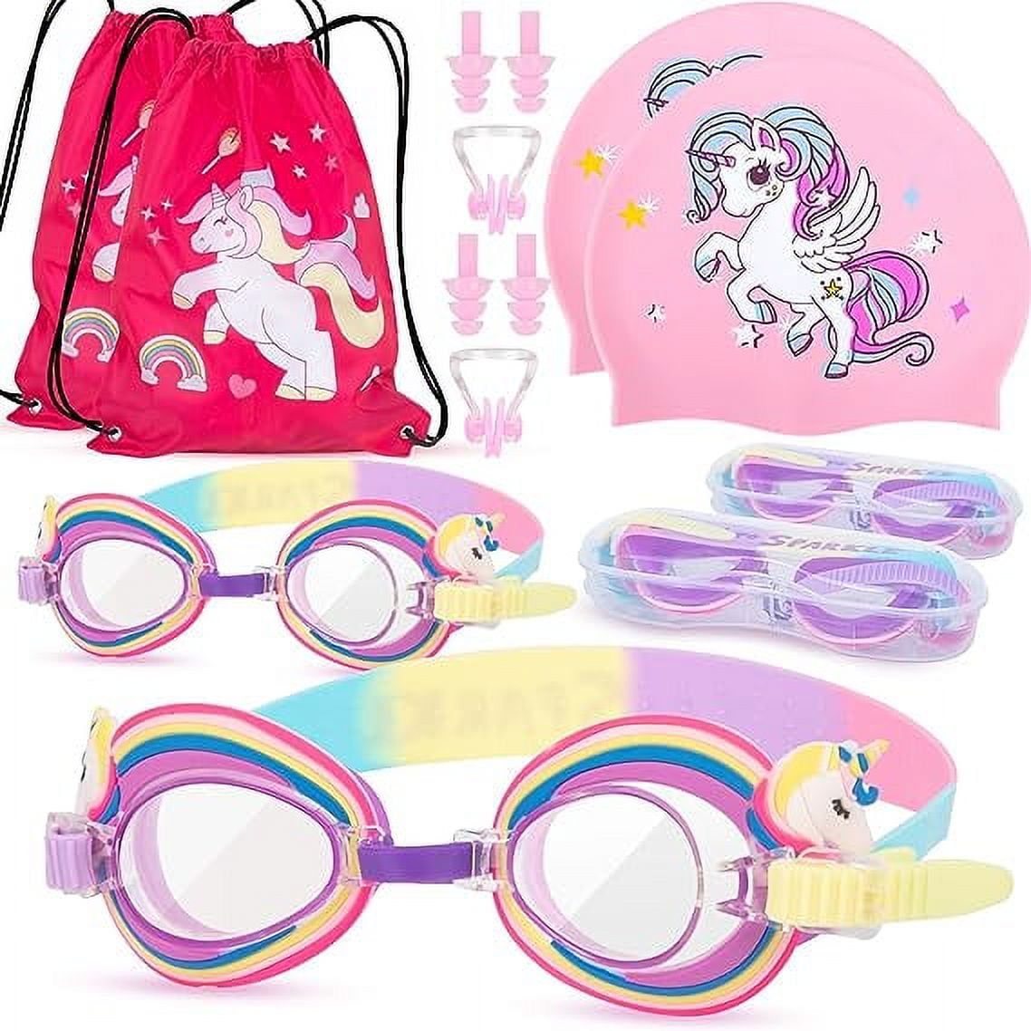 8PCS Unicorn Kids Swim Goggles Set,foci cozi Swim Goggles for Kids 6-14 ...