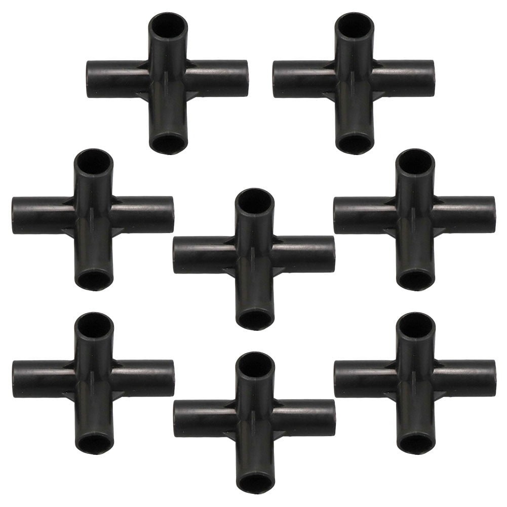 8PCS Versatile 4-Way Black PVC Pipe Fittings: Perfect for DIY Plant ...