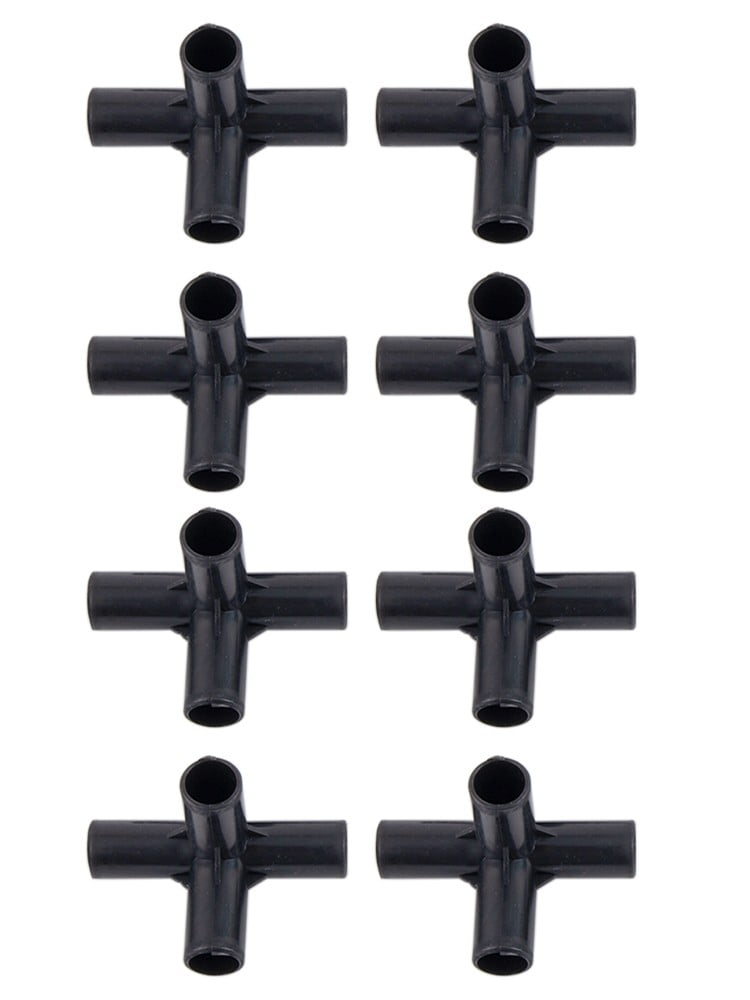 8PCS Versatile 4-Way Black PVC Pipe Fittings: Perfect for DIY Plant ...