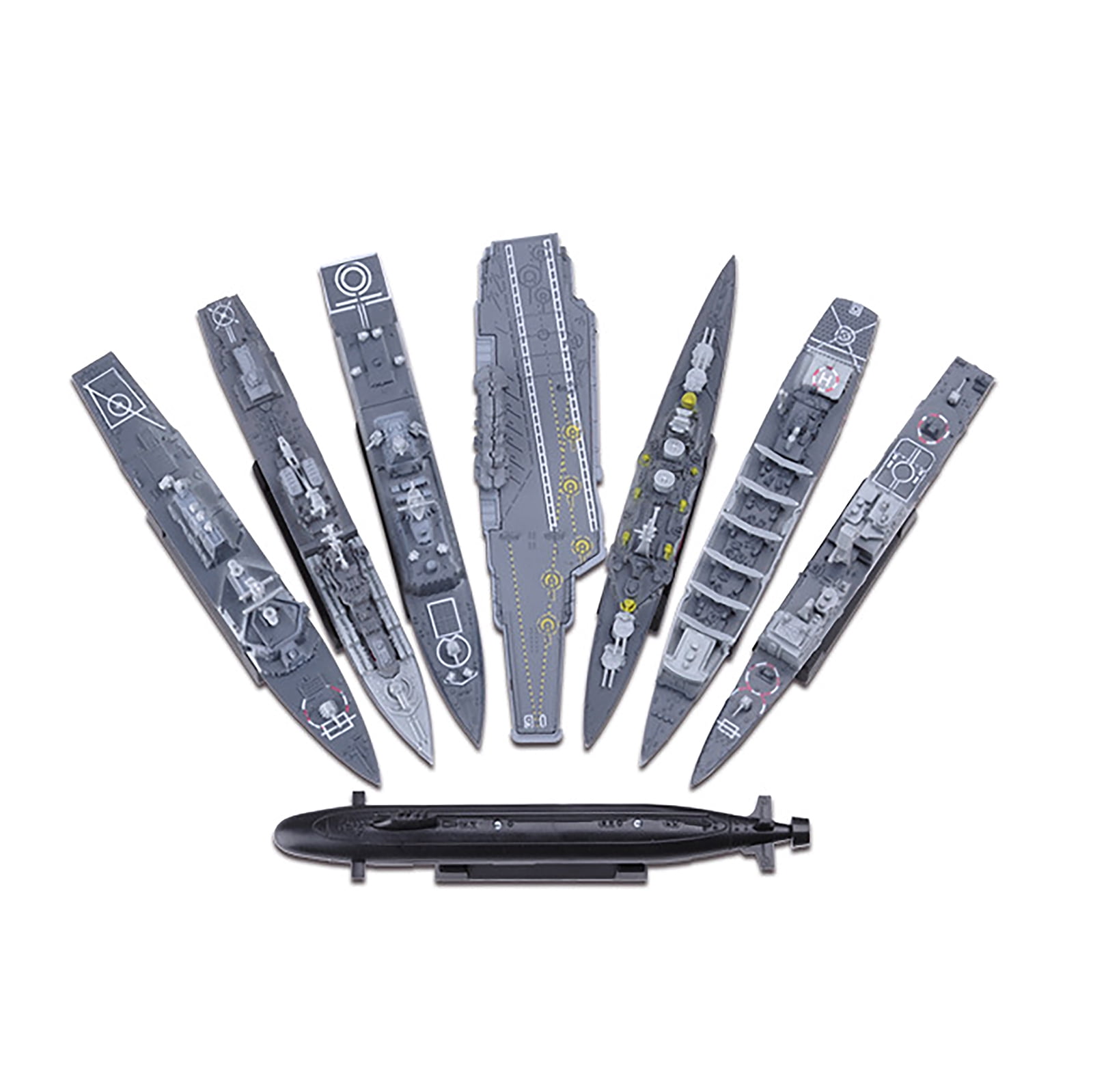 8PCS Warship aircraft carrier 4D Unassembled Kit DIY Model Cruiser ...