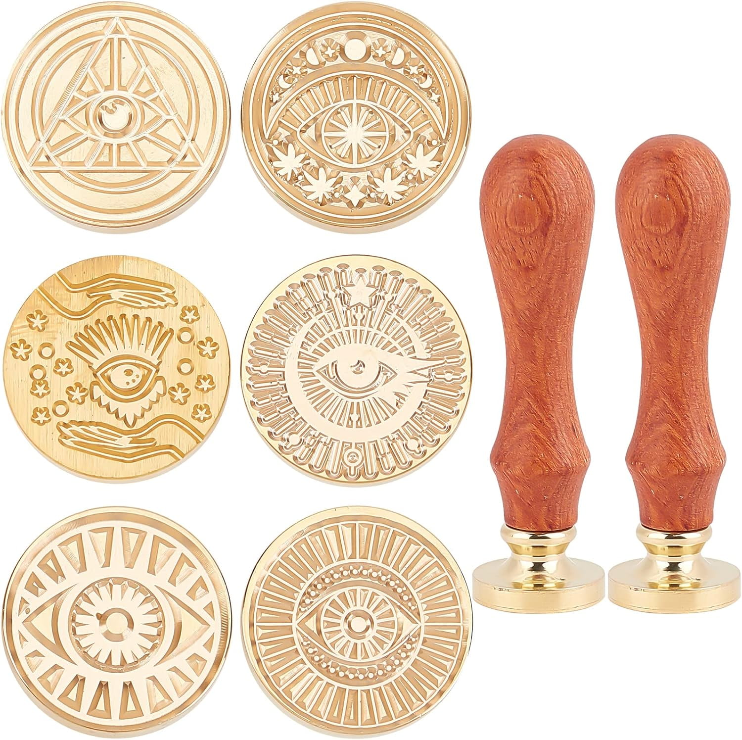 8PCS Wax Seal Stamp Set 6PCS Sealing Wax Stamp Heads with 2PCS ...