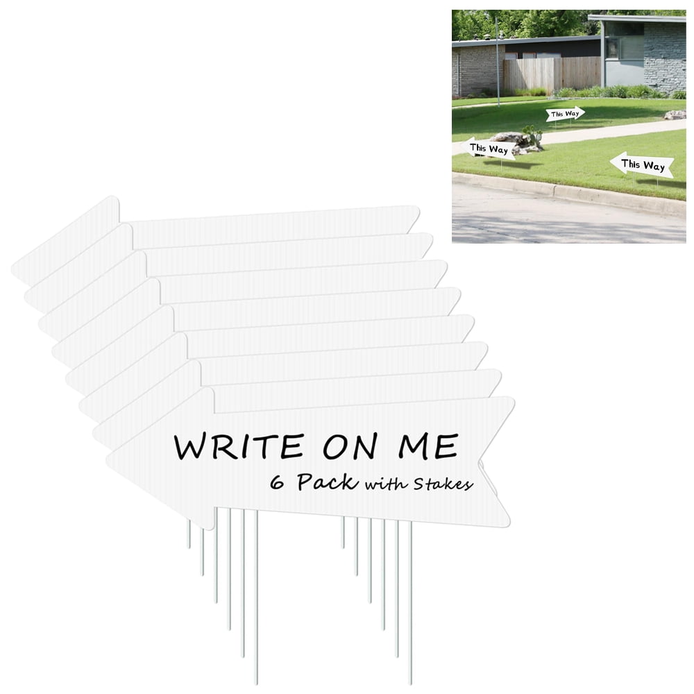 8PCS White Plastic Arrow Signs, Directional Indicator Signage for ...