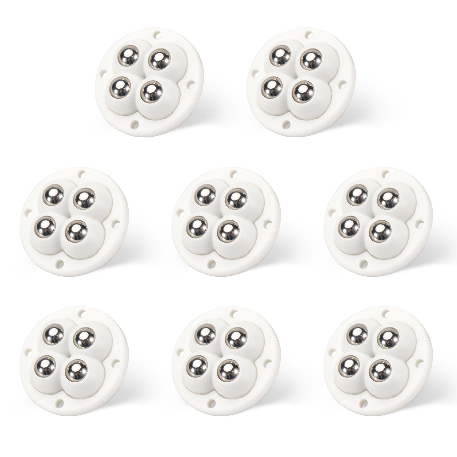 BangBoom White Self Adhesive Mini Swivel Caster Wheels Stainless Steel ...