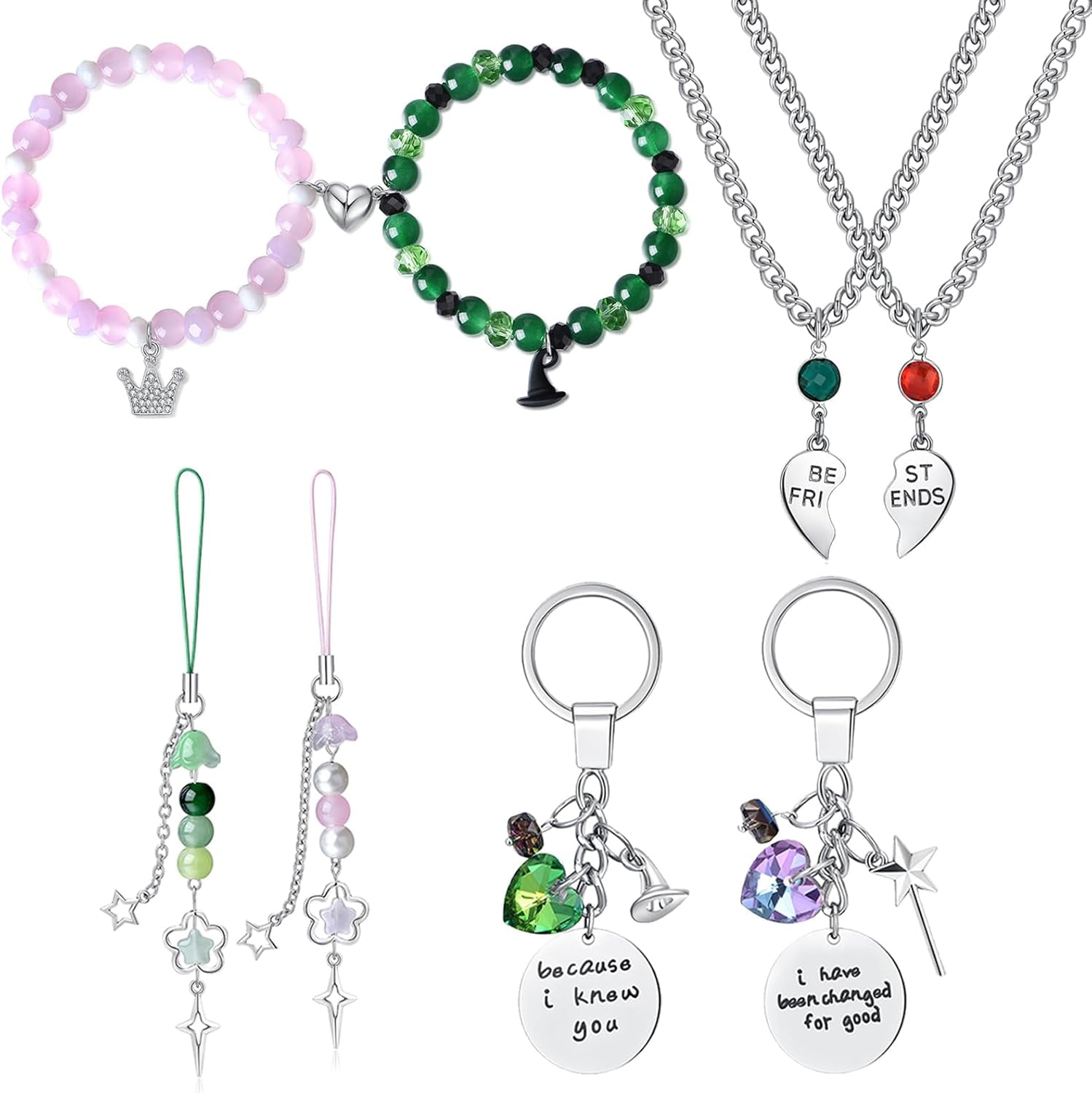 8PCS Wicked-Inspired Best Friends Gift Set – Elphaba & Glinda Keychains ...