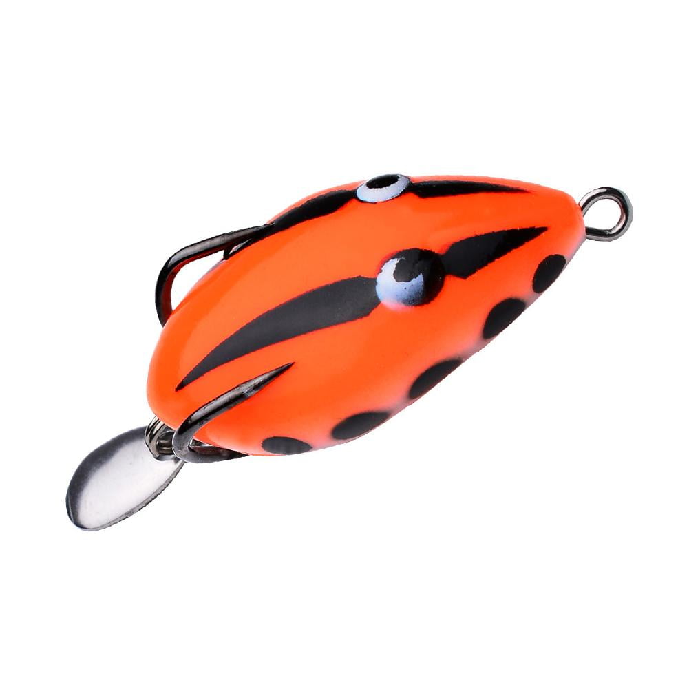 8PK Frog Topwater Soft Pastic Fishing Lures Colorful Spinner Spoon Bass ...