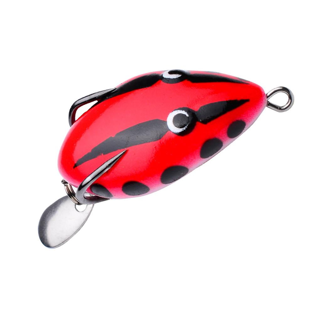 8PK Frog Topwater Soft Pastic Fishing Lures Colorful Spinner Spoon Bass ...