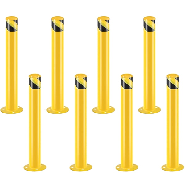 "8PK Heavy-Duty Safety Bollards - 36" Steel Parking Posts, 3.5 ...
