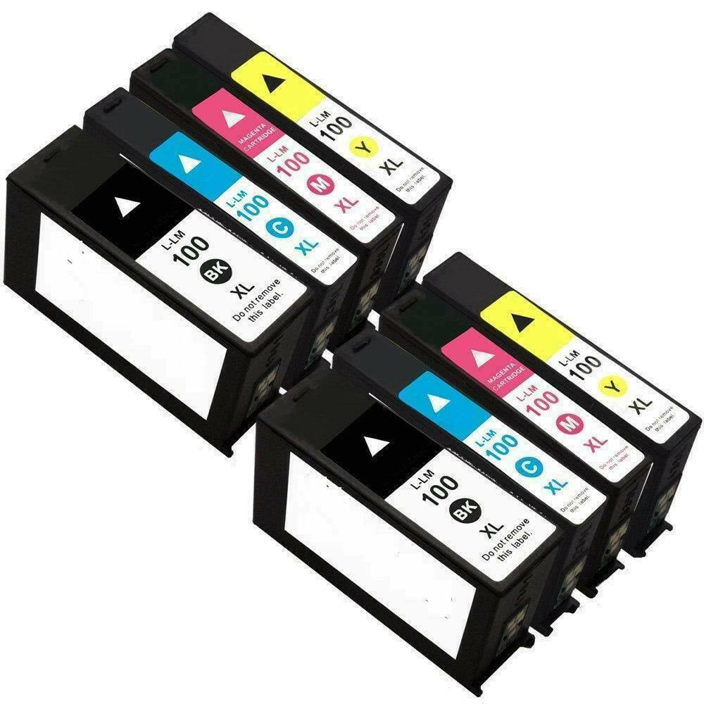 8PK High-Yield BCMY Ink Cartridge for Lexmark 100XL - Fits Lexmark ...