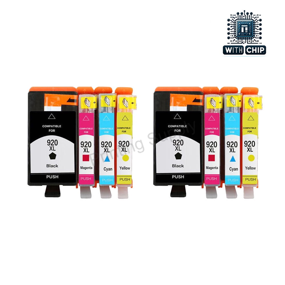 8PK High-Yield BK/C/M/Y Ink Cartridge(with Chip) for HP 920XL 920 - Fits 6000 6500 6500A ...