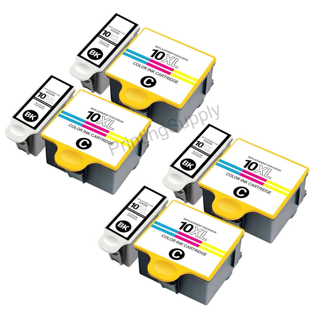 8PK High-Yield BK&Color Ink Cartridge for Kodak 10XL - Fits ESP 3/5/7/9 ...