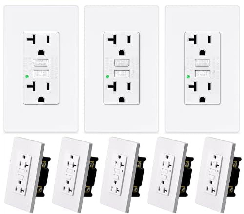 8PK Outlet 20A GFCI No-Tamper Resistant Outlet 125V, UL Listed, LED ...