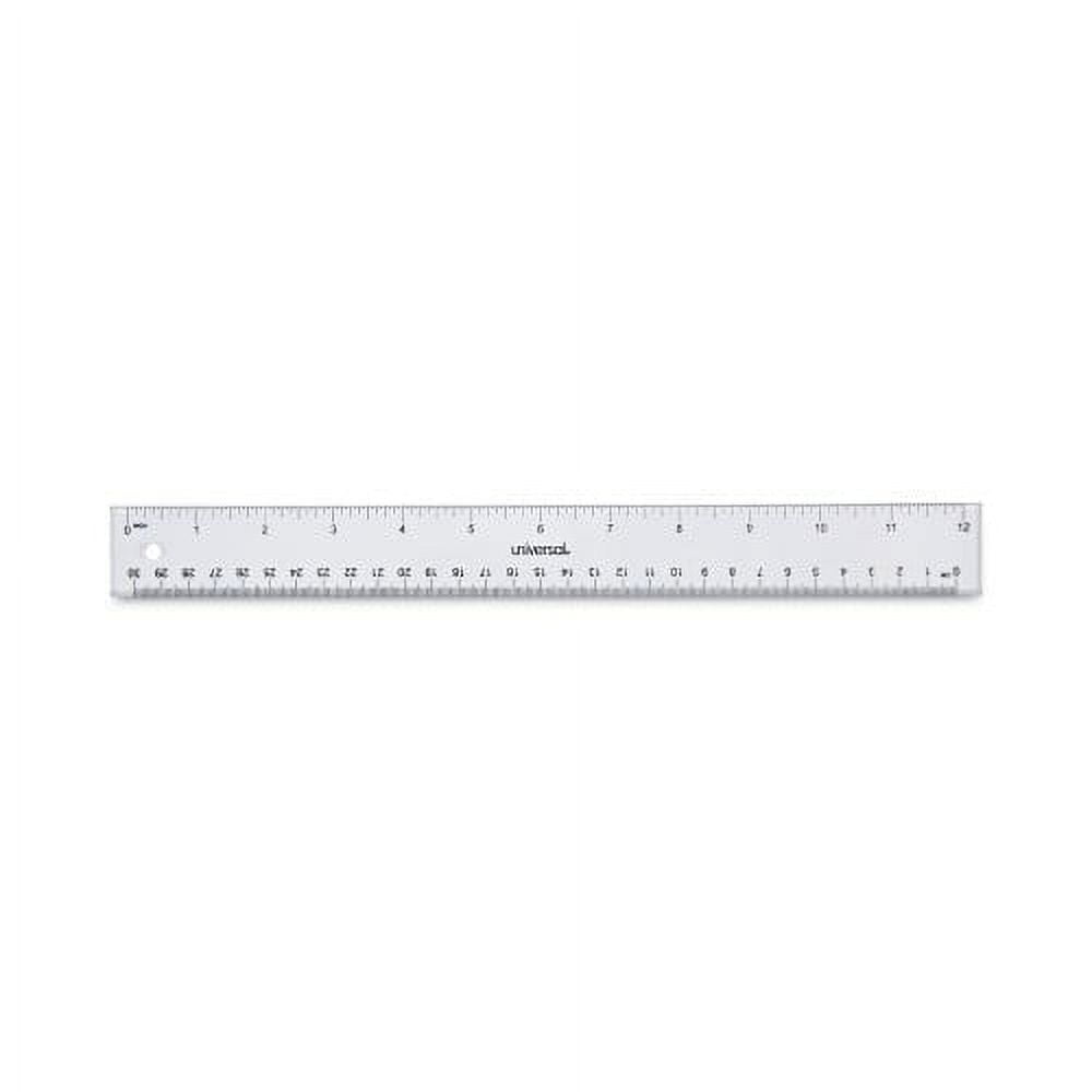 8PK Universal Clear Plastic Ruler, Standard/Metric, 12" Long, Clear ...