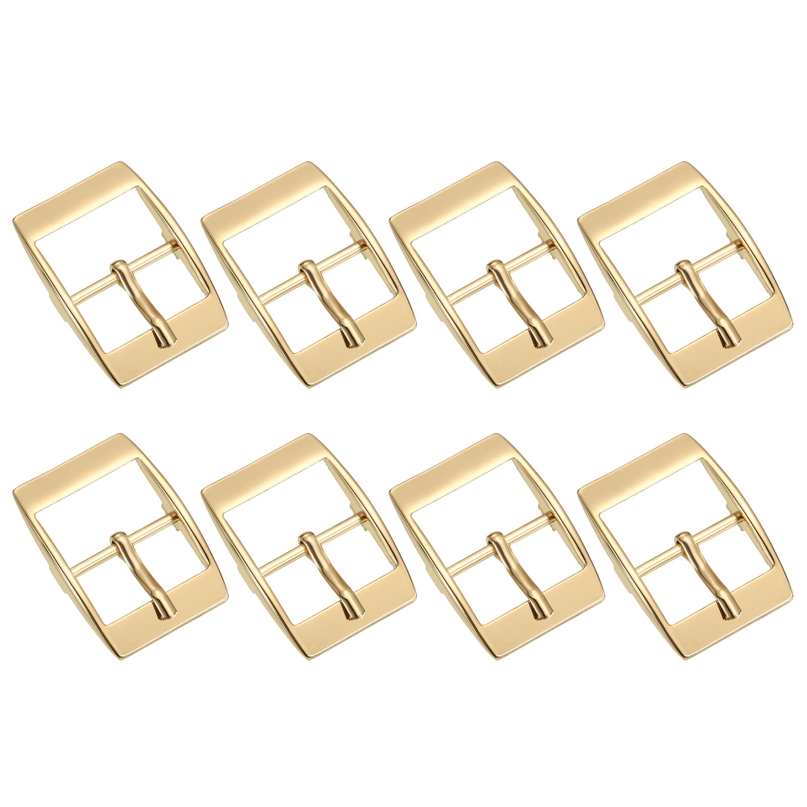 8Pack 1" Single Prong Belt Buckle Square Center Bar Buckles, Light Gold ...