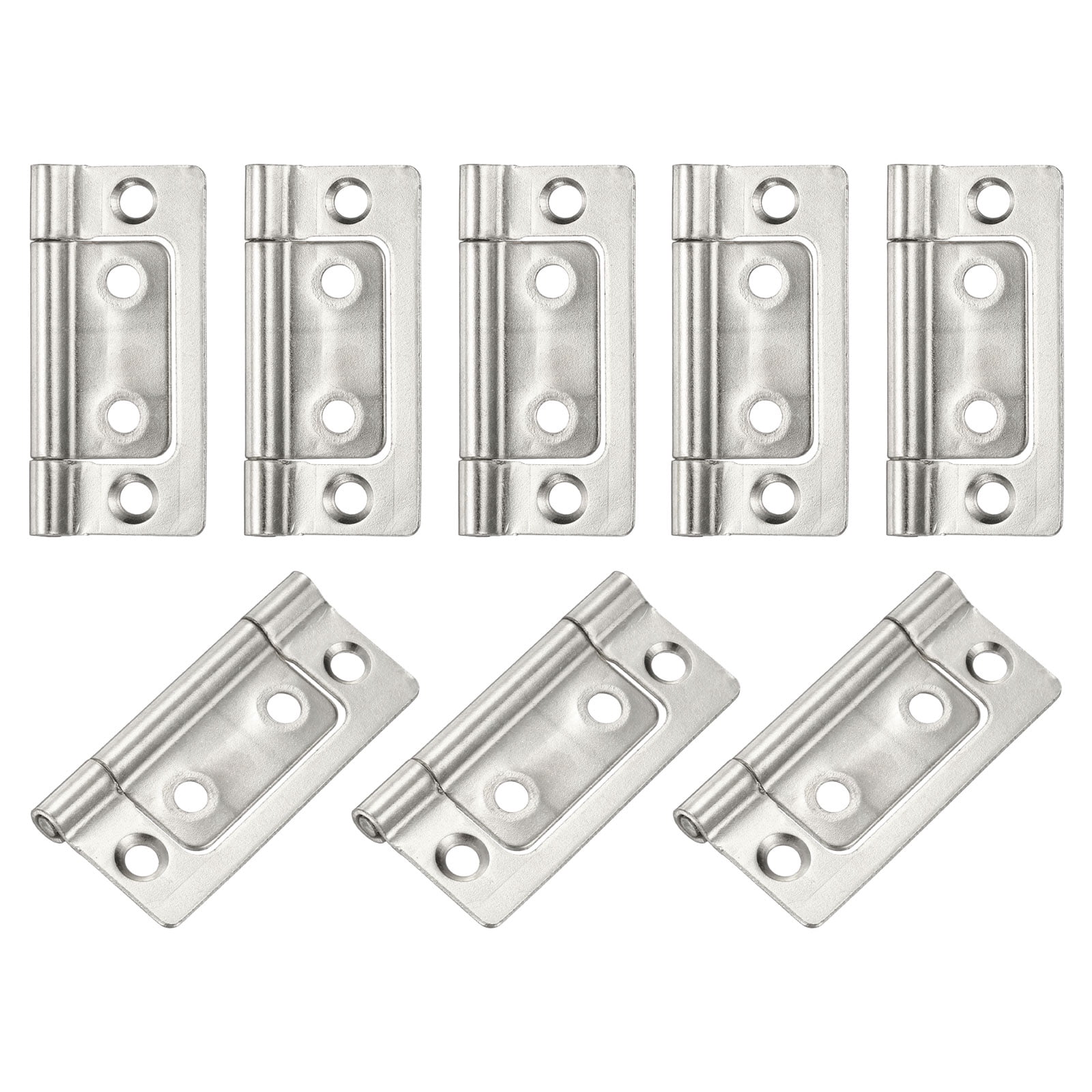 8Pack 2x1 Inch Door Hinges Non-Mortise No-Noise Plating, Pure White ...