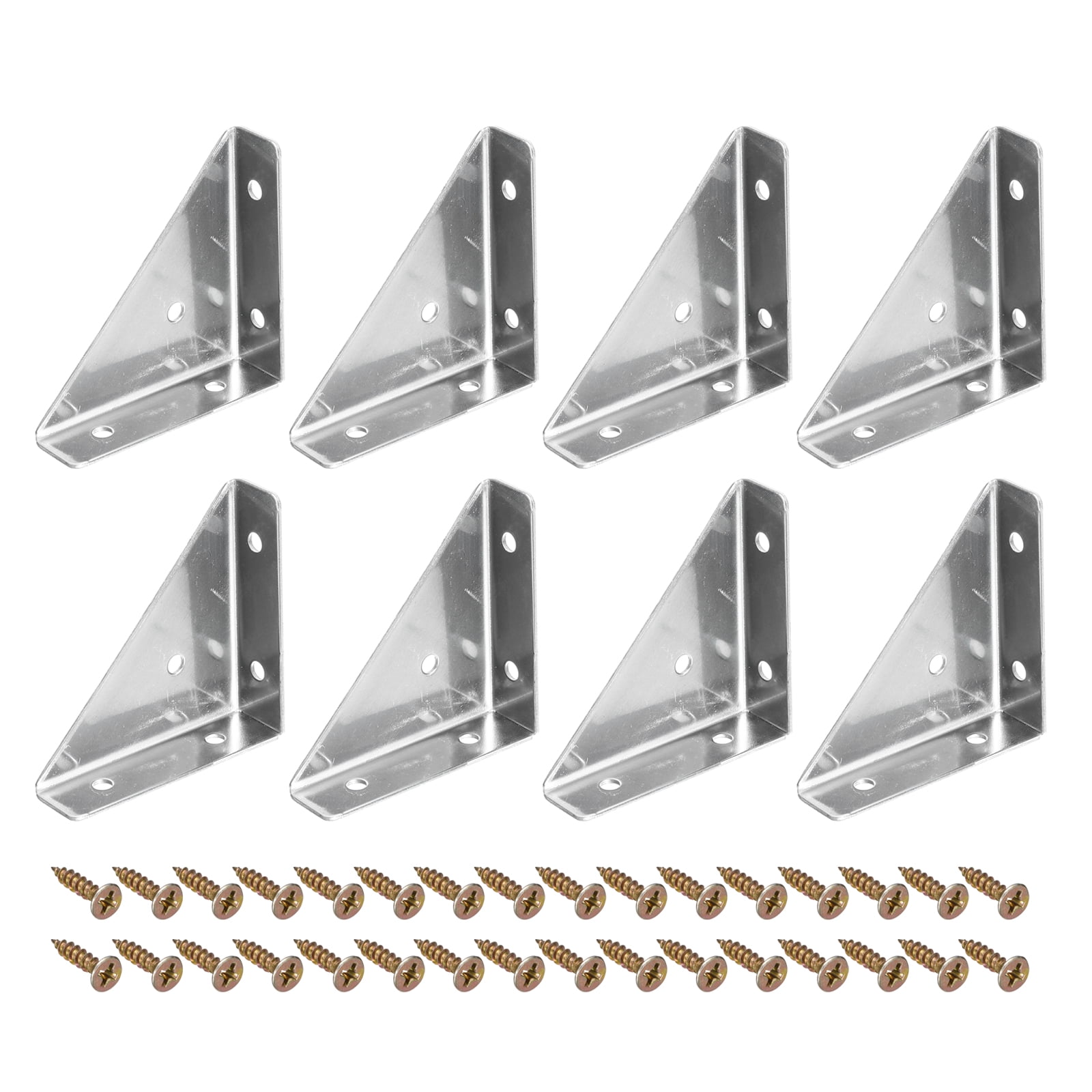 8Pack Angle Corner Brackets 66x66mm Braces Joining Support with Screws ...