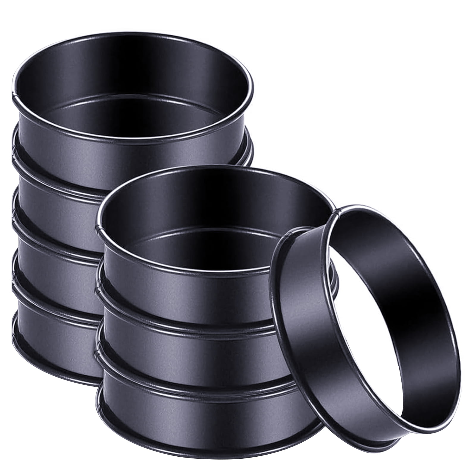 8Pack Crumpet Rings Non-stick English Muffin Ring 4 Inch Stainless ...