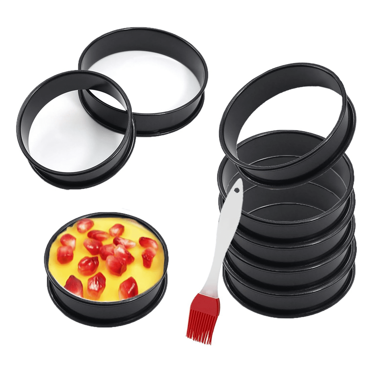 8Pack Crumpet Rings Nonstick English Muffin 3.15 Inch - Stainless Steel ...