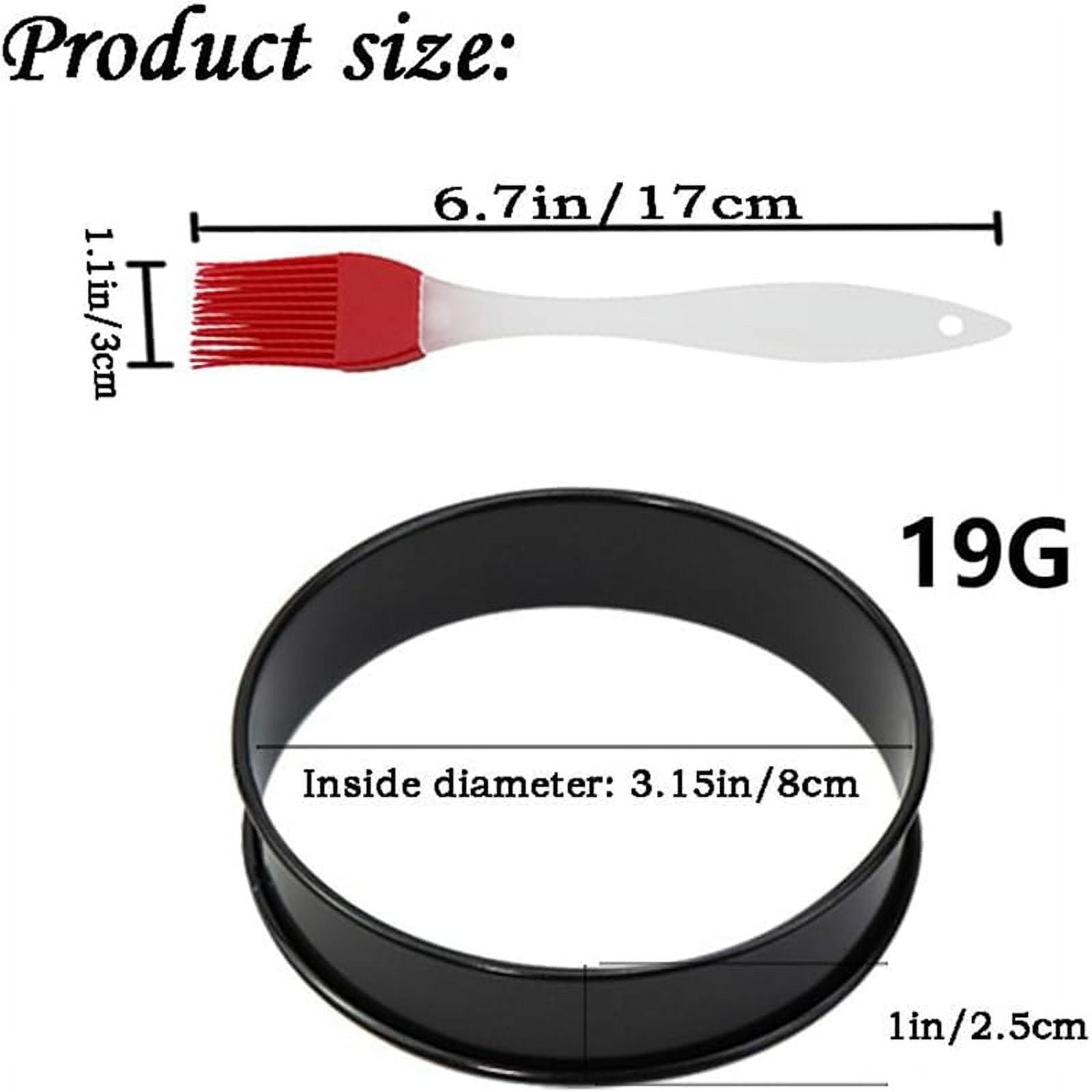 8Pack Crumpet Rings Nonstick English Muffin Rings 3.15 Inch - Stainless ...