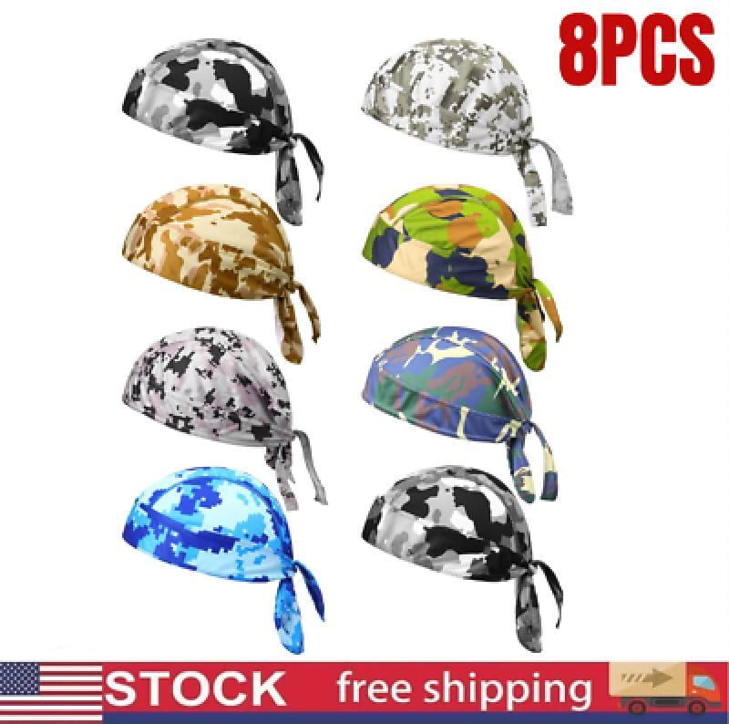 8Pack Do Rag Skull Caps for Men Sweat Wicking Doo Rags Cooling Helmet ...