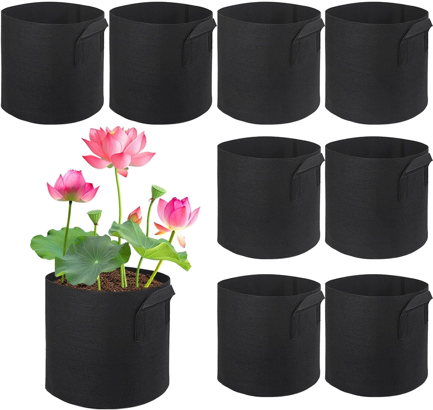 8Pack Lily Plant Pots for Pond, Thickened Nonwoven Plant Fabric Pots ...
