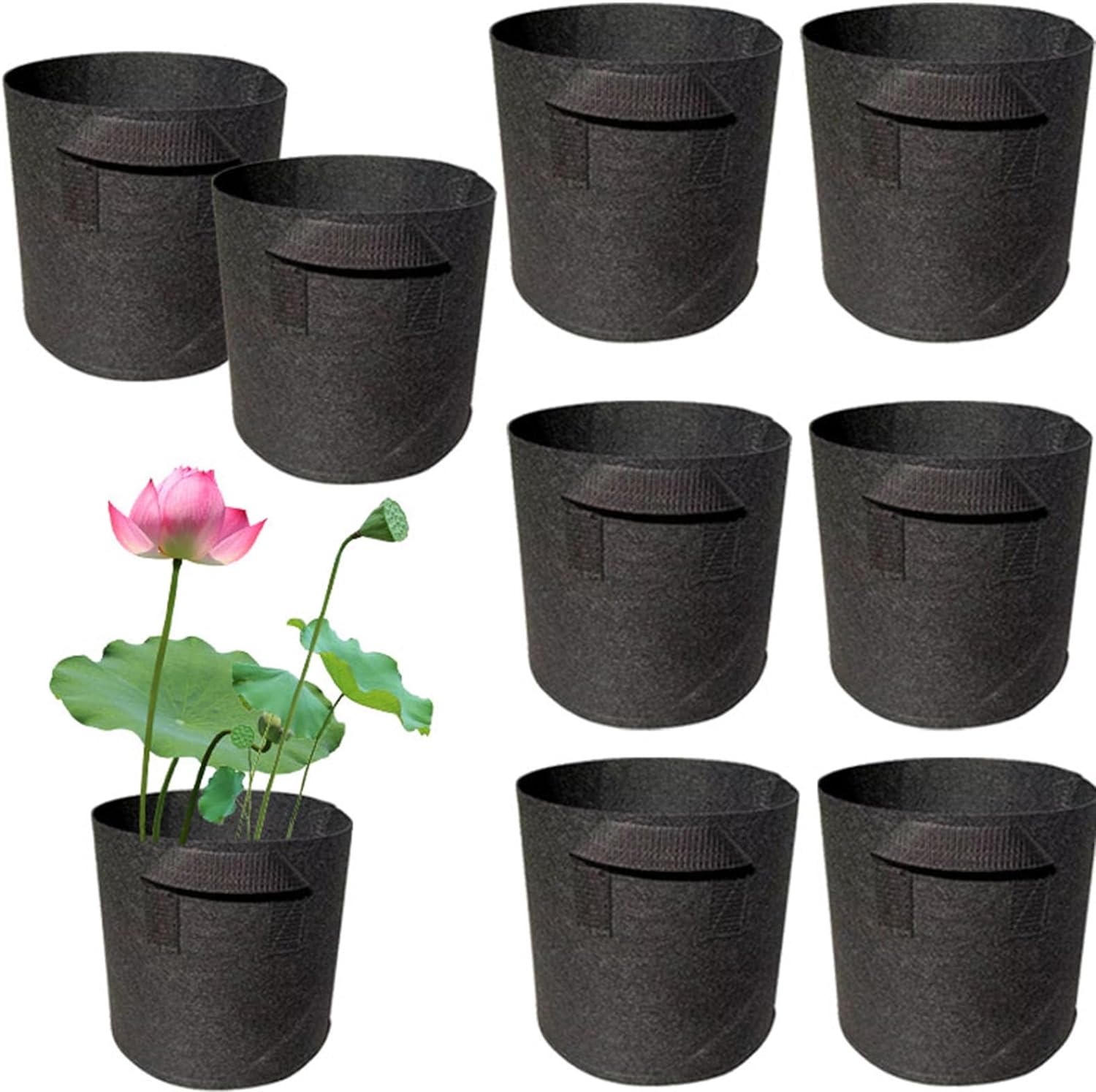 8Pack Lily Plant Pots for Pond, Thickened Nonwoven Plant Fabric Pots ...