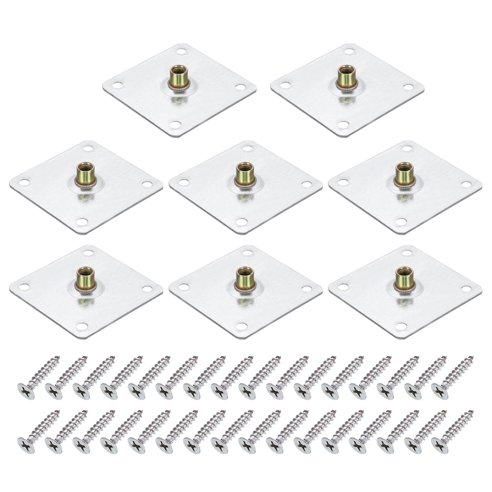 8Pack M8 Brad Hole t Nut, 70mm/2.8inch Square Base Weld Nuts Flange ...