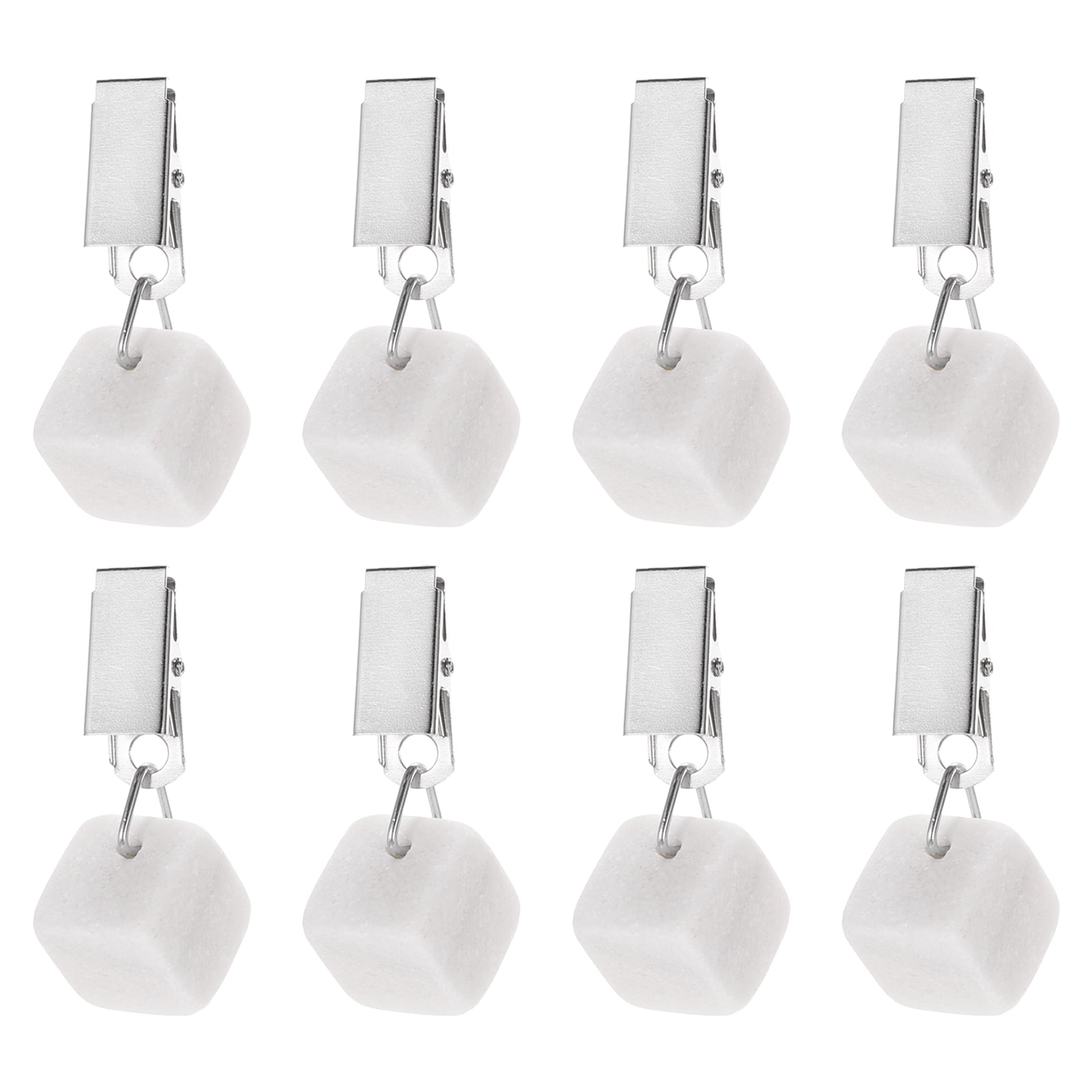 8Pack Marble Stones Shape Tablecloth Weights with Metal Clip, White ...