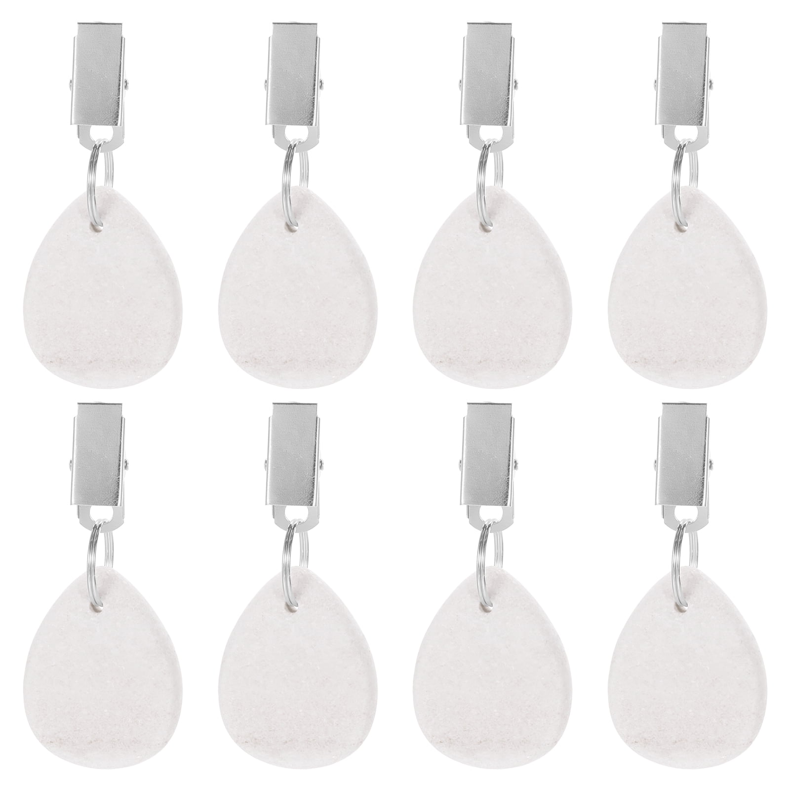 8Pack Marble Water-Drop Shape Tablecloth Weights with Metal Clip, White ...
