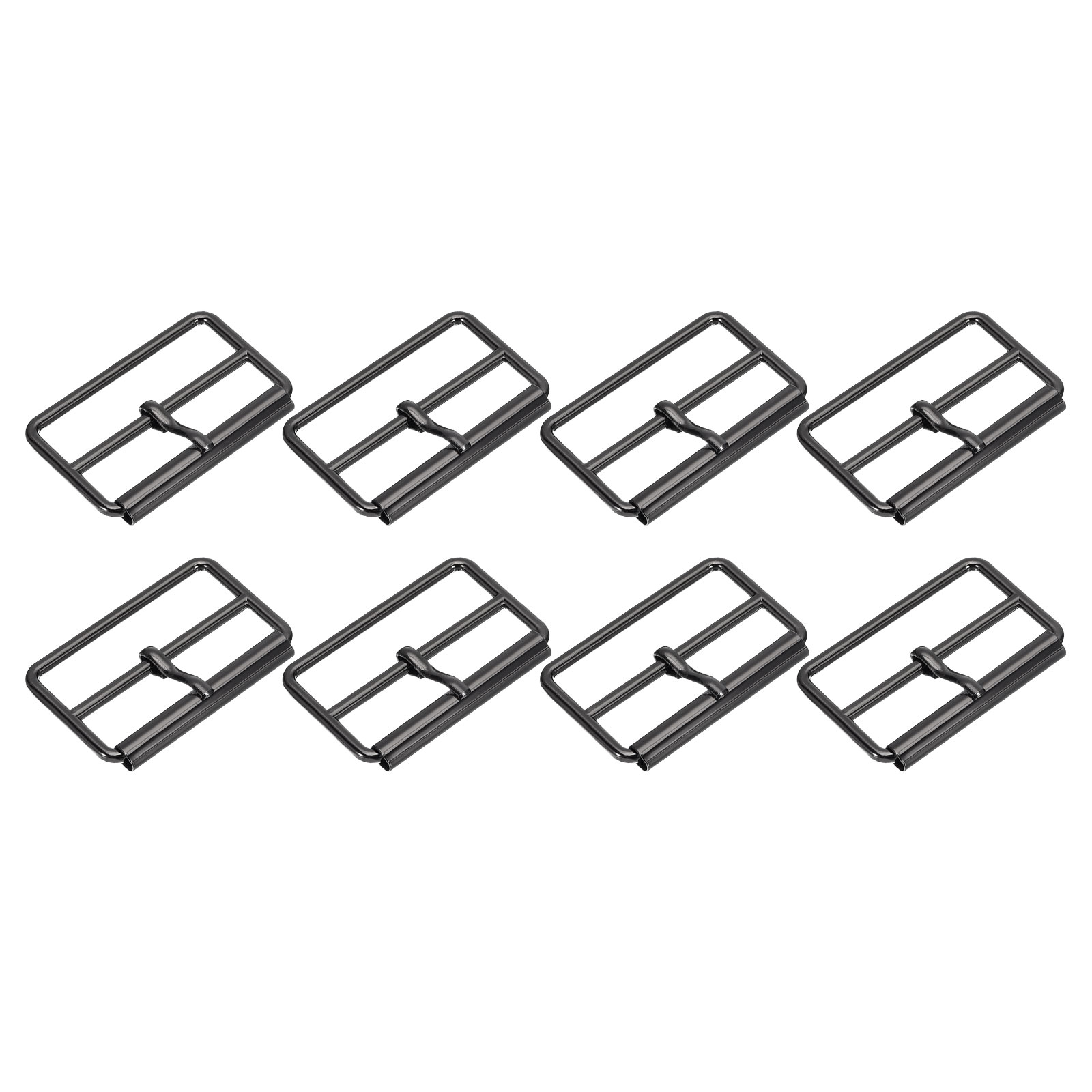 8Pack Metal Roller Buckles, 35mm (1.4") Triglides Slider Movable Bar Strap Adjuster Rectangle ...