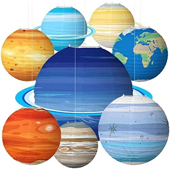 8Pack Paper Lanterns Planets Very Dreamy Space Theme Paper Lanterns for ...