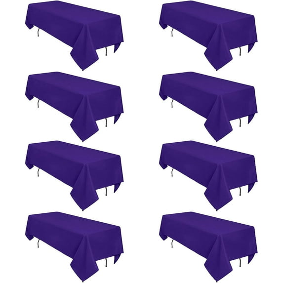 8Pack Purple Tablecloth 60 x 126 Inch Rectangular Tablecloths for 8 ...