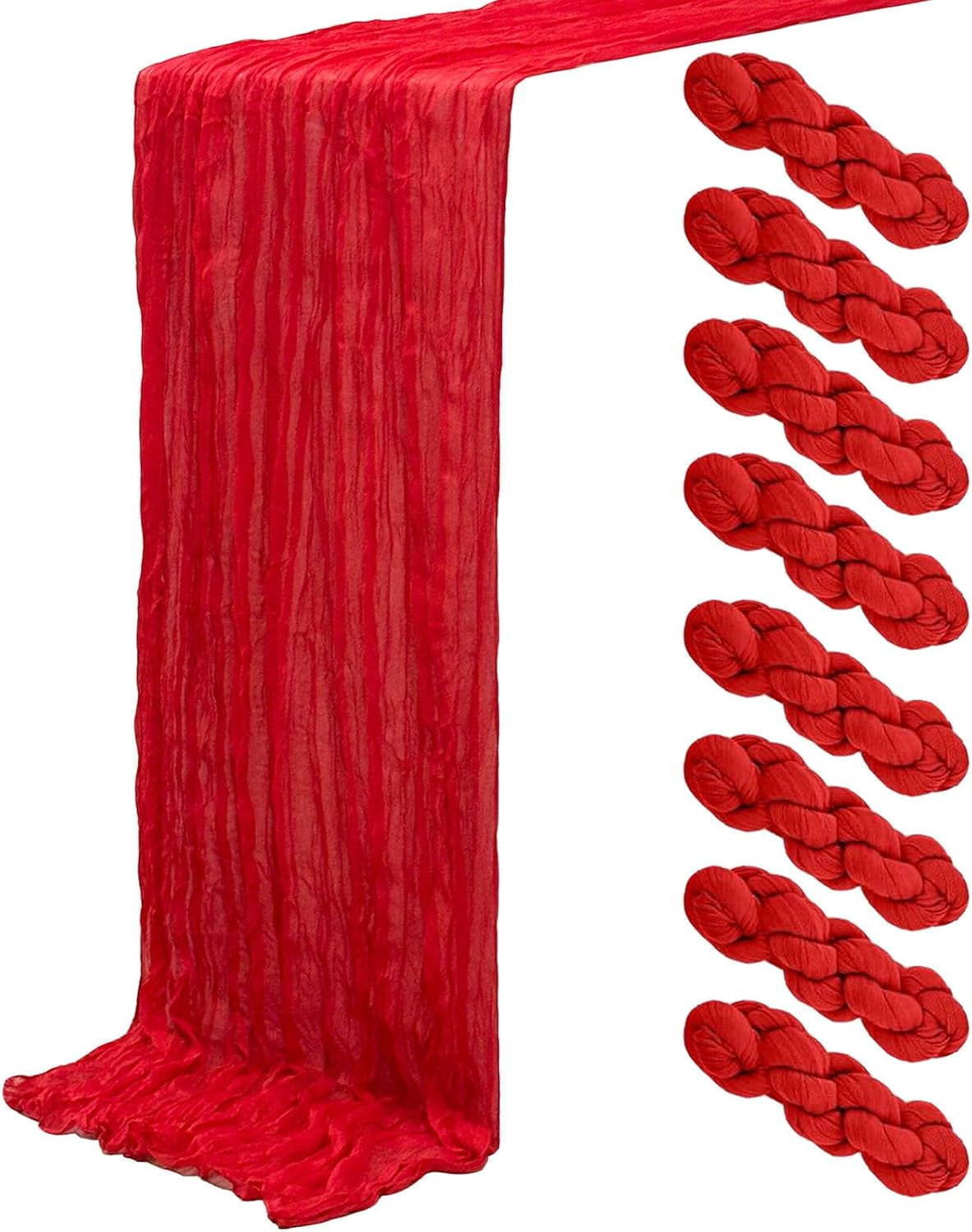 8Pack Red Cheesecloth Table Runners 120Inch Gauze Table Runner Cheese ...