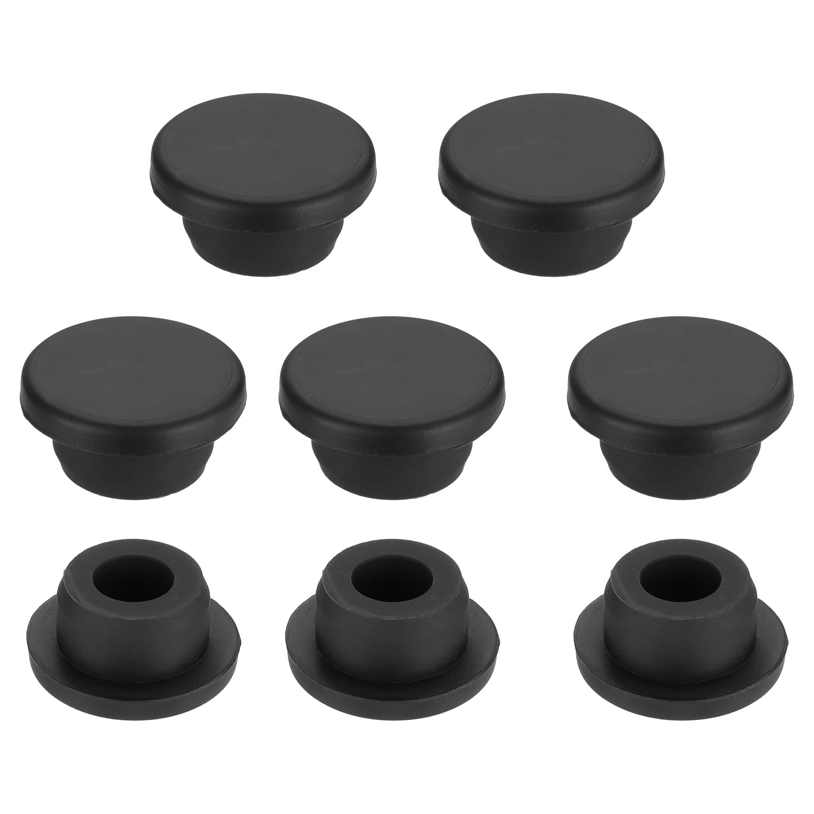 Uxcell Silicone Hole Plug, High Temp T Type Rubber Stopper Black 21mm 8 ...