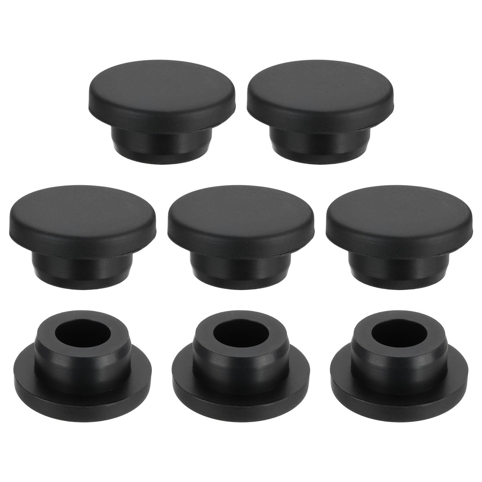 Uxcell Silicone Hole Plug, High Temp T Type Rubber Stopper Black 23mm 8 ...