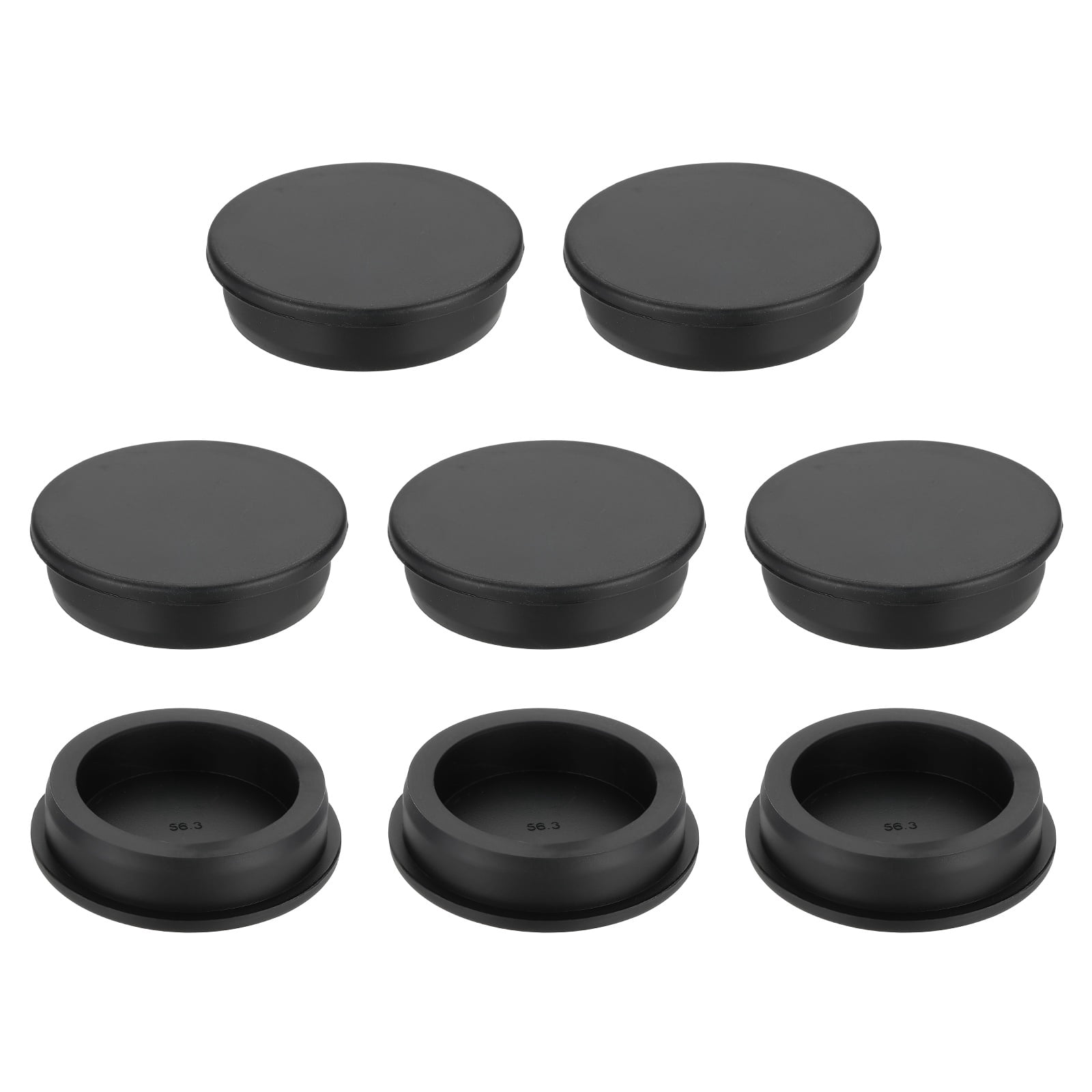 Uxcell Silicone Hole Plug, High Temp T Type Rubber Stopper Black 56.3mm ...