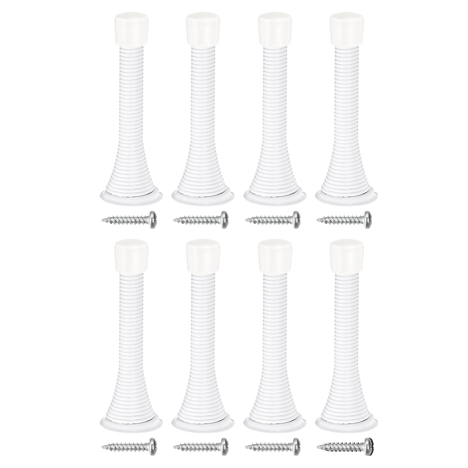 8Pack Spring Door Stopper, 3" Flexible Door Stop with Rubber Bumper ...