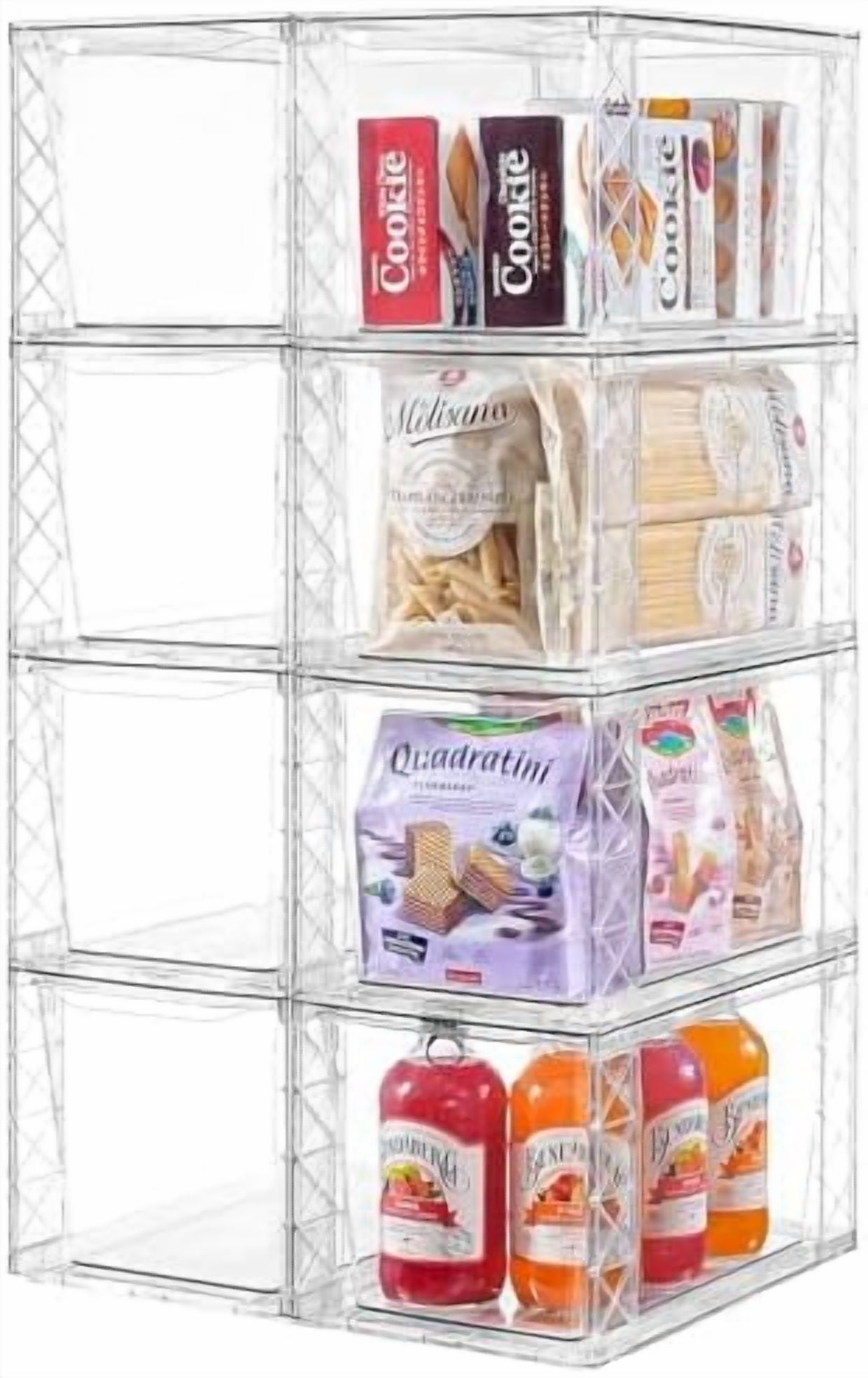 8Pack Stackable Kitchen Storage Organizer, Pantry Organizers and ...