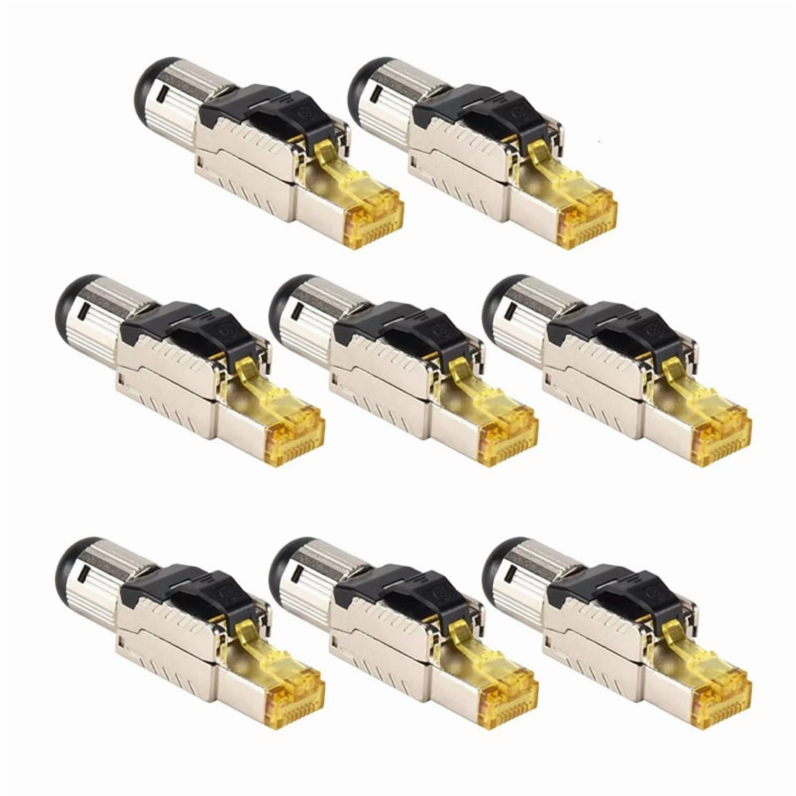 8Pack Tool Free Shielded RJ45 Cat 8, Cat8 Field Termination Plug, Cat8 ...