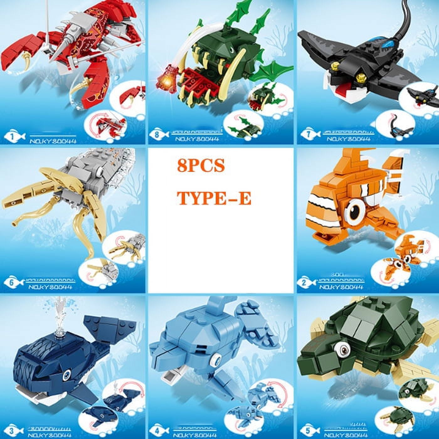 8Packs Animals Building Blocks Sets, Building Blocks Party Favors for ...