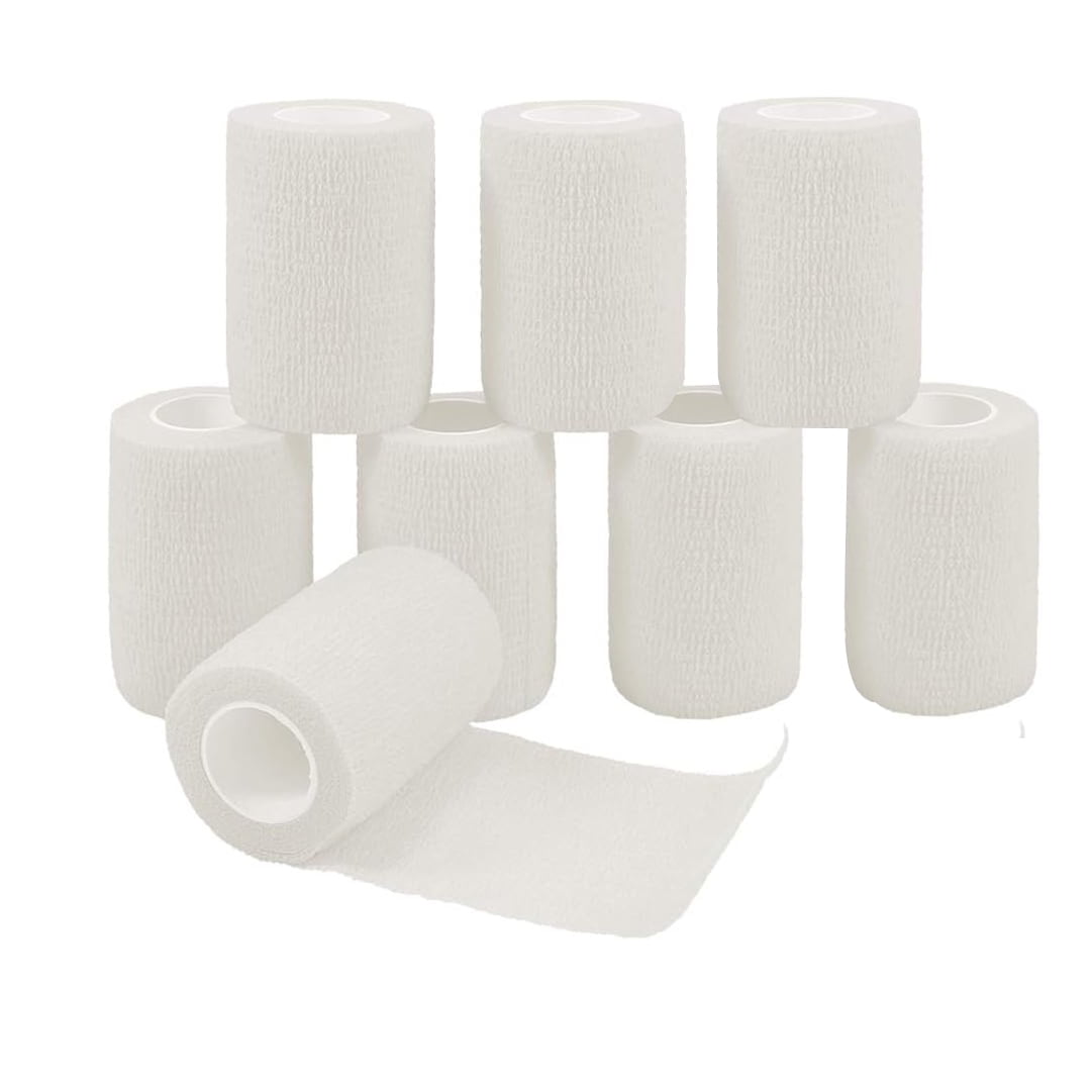 8Packs Self Adherent Cohesive Bandages Wrap 3" x 5 Yards White Non ...