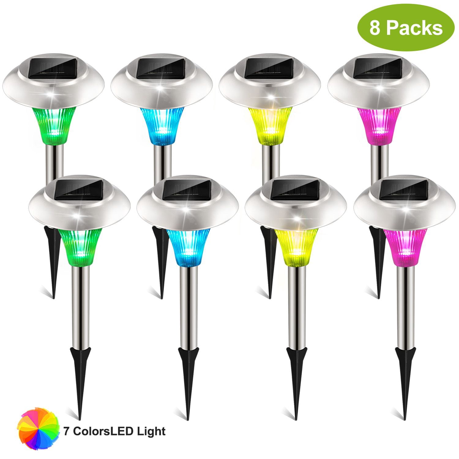 8Packs Solar Garden Lights Outdoor IP44 Waterproof Solar Pathway Lights ...