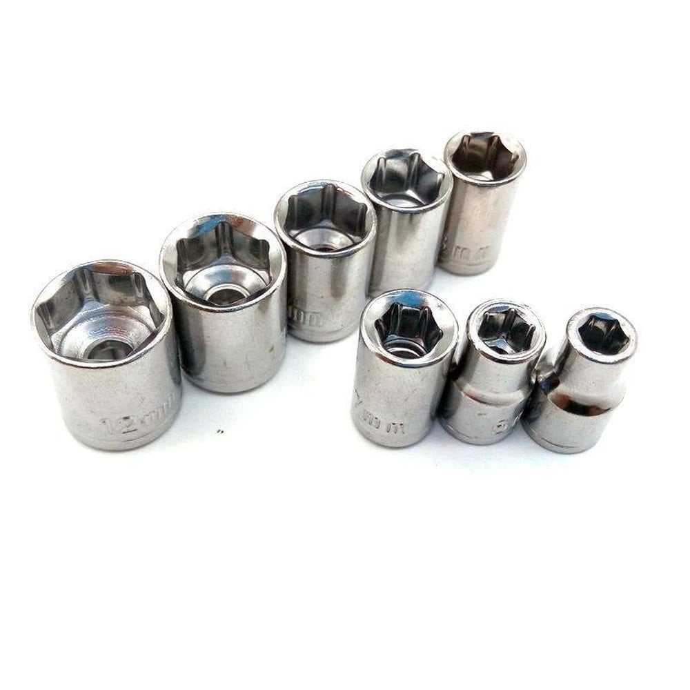 8Pc 1/4 Inch Drive Hex Bit Socket Set Socket Wrench Adapter 5/6/7/8/9 ...