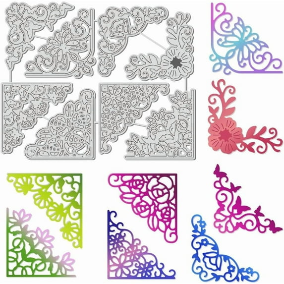 8Pc Butterfly Corner Decoration Frame Cutting Dies for Card Making ...