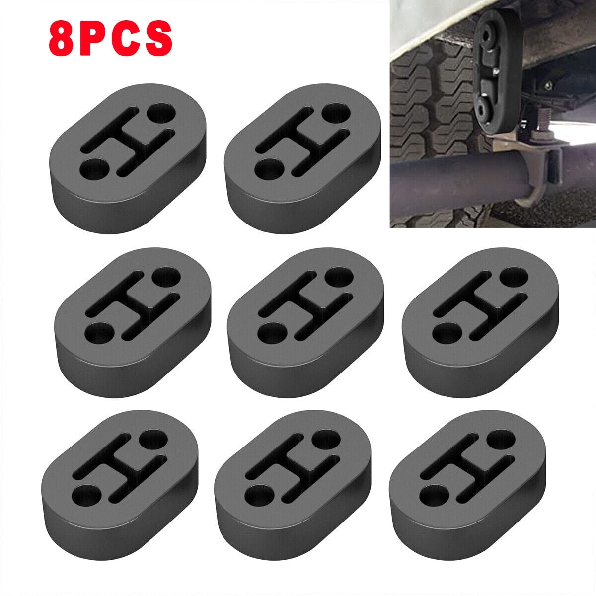 8Pc Performance Polyurethane Rubber Exhaust Hangers Adjustable Muffler ...