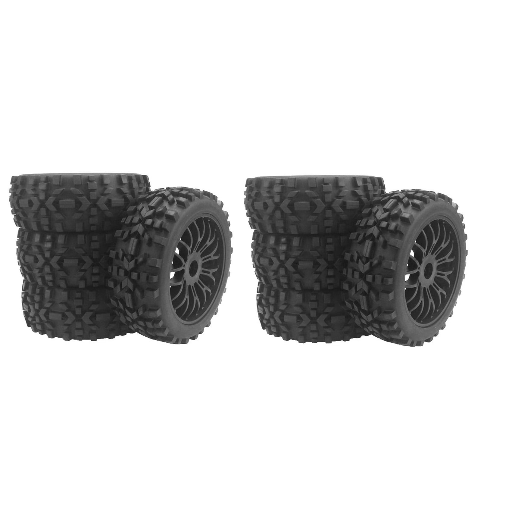 8Pc RC Wheels and Tyres with Hex 17mm Rims 1/8 Scale Off-Road Car for 1 ...