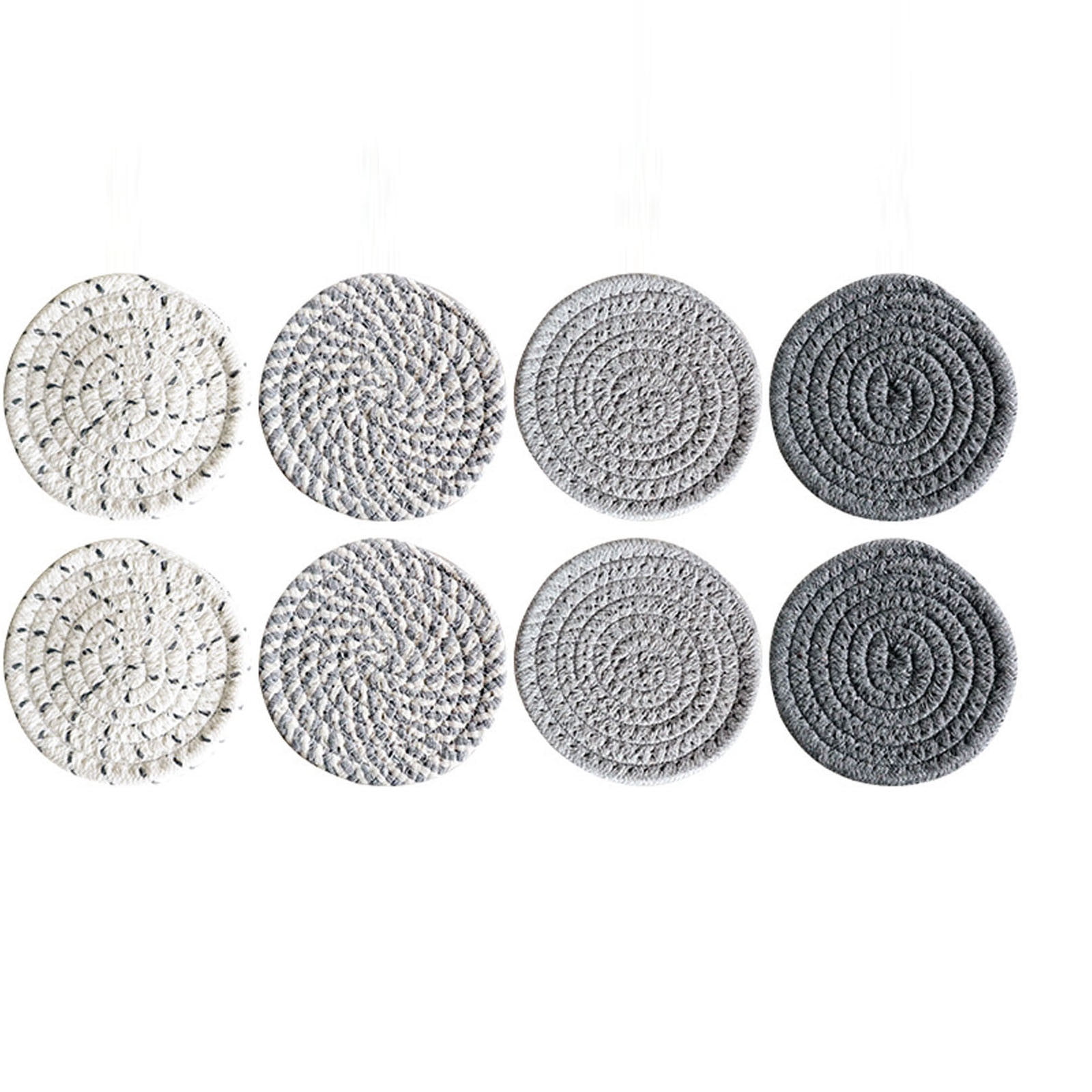 8Pc Woven Cup Mat Absorbent Coaster Set Natural Home Kitchen Tabletop ...