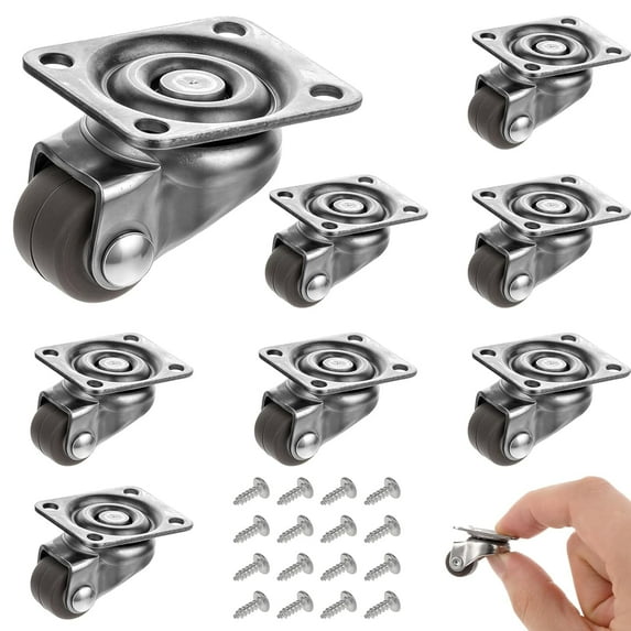 8Pcs 1/2inch Small Caster Wheels, 360 Degree Swivel Casters Set, Caster ...