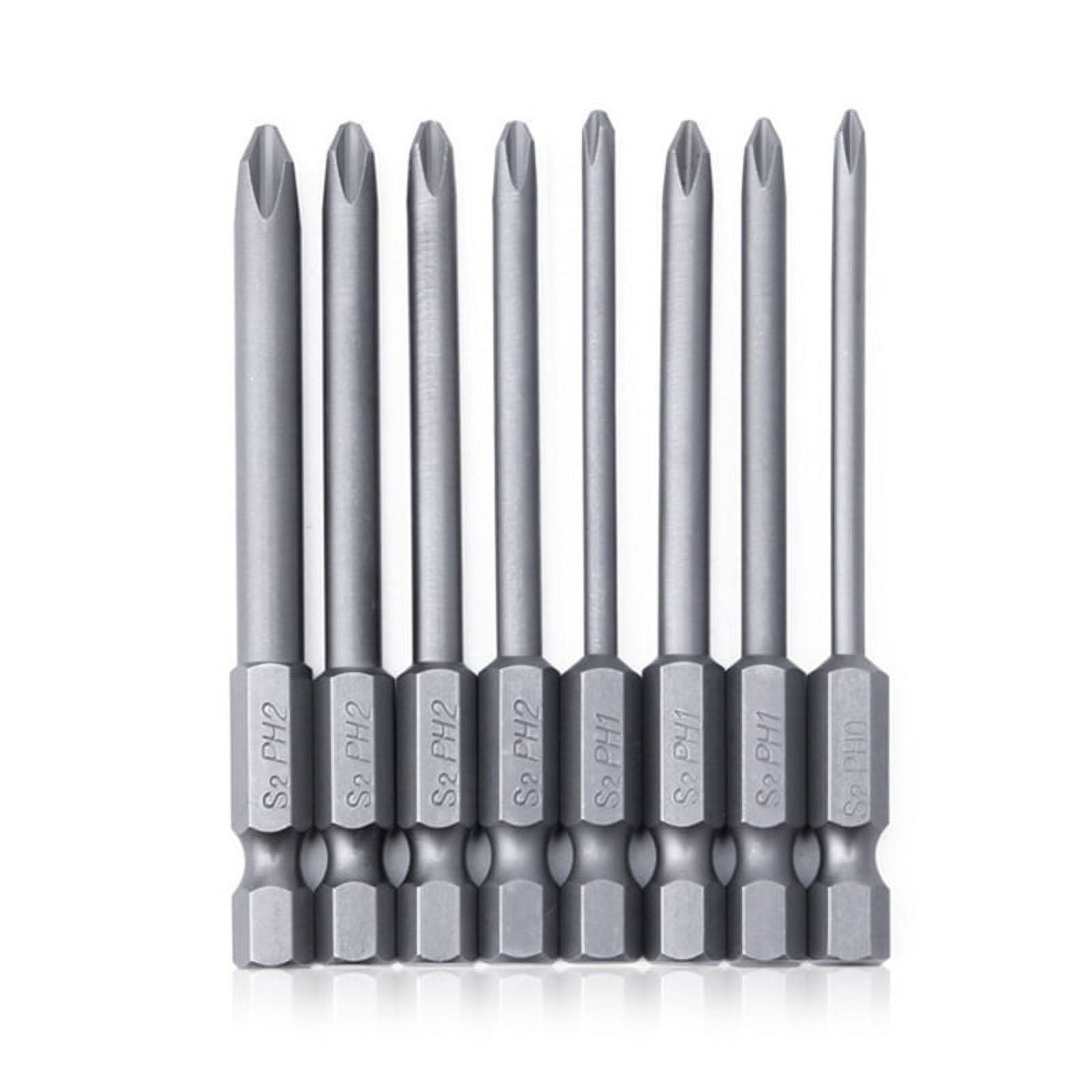 Walmart 8Pcs 1/4in Hex Head Phillips Screwdriver Drill Bits Set, S2 ...