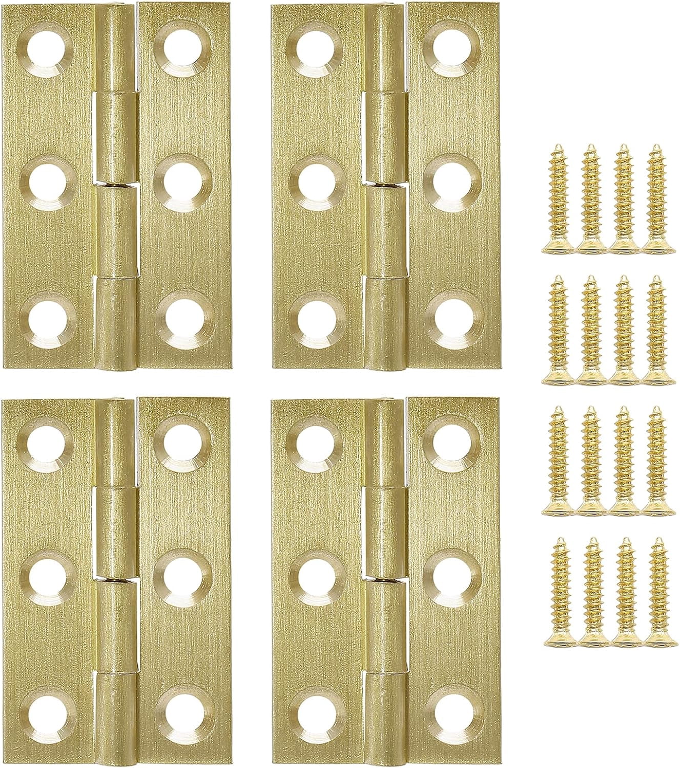 8Pcs 1.5 Inch Brass Hinges, Mini Solid Folding Butt Hinges for Jewelry ...